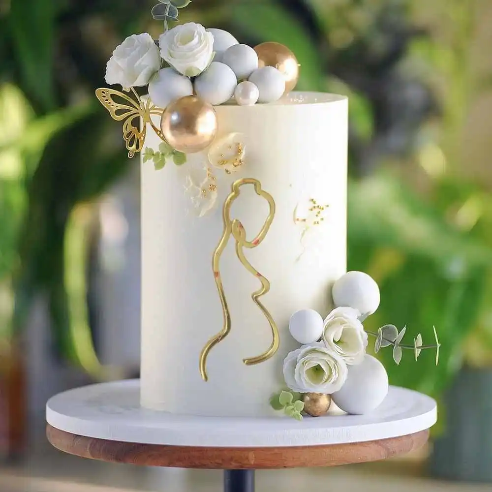 Baby Bump Stencil Cake Topper | Acrylic Cutout Baby Shower Decor